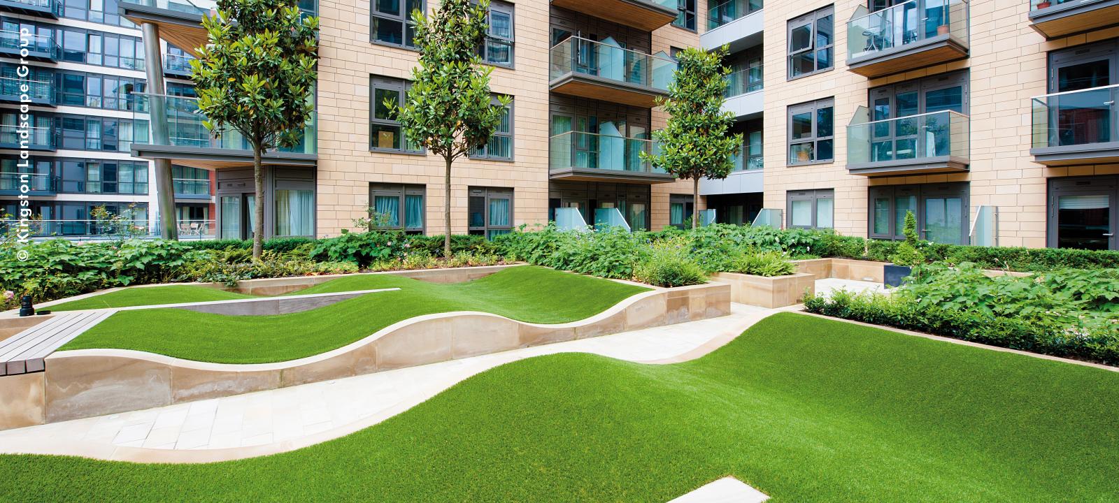 Green Roofs with Lawn | ZinCo Green Roof Systems